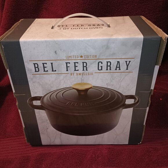 BEL FER | Kitchen | New Bel Fer 3 Qt Cast Iron Dutch Oven With Lid By ...